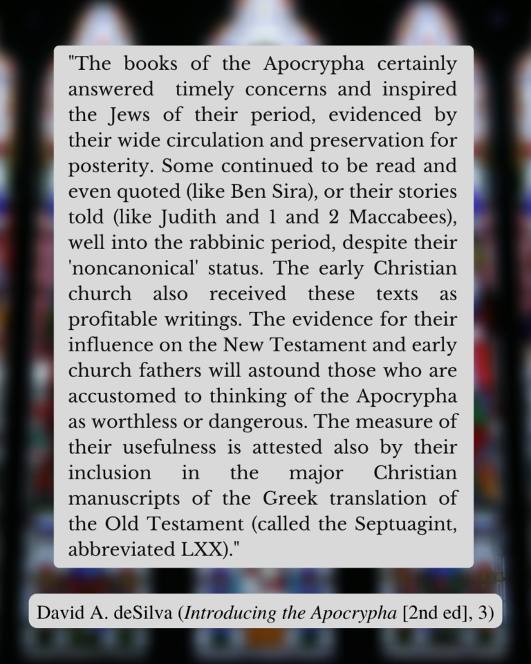 Why you should read the Apocrypha - Dr. Matthew L. Halsted